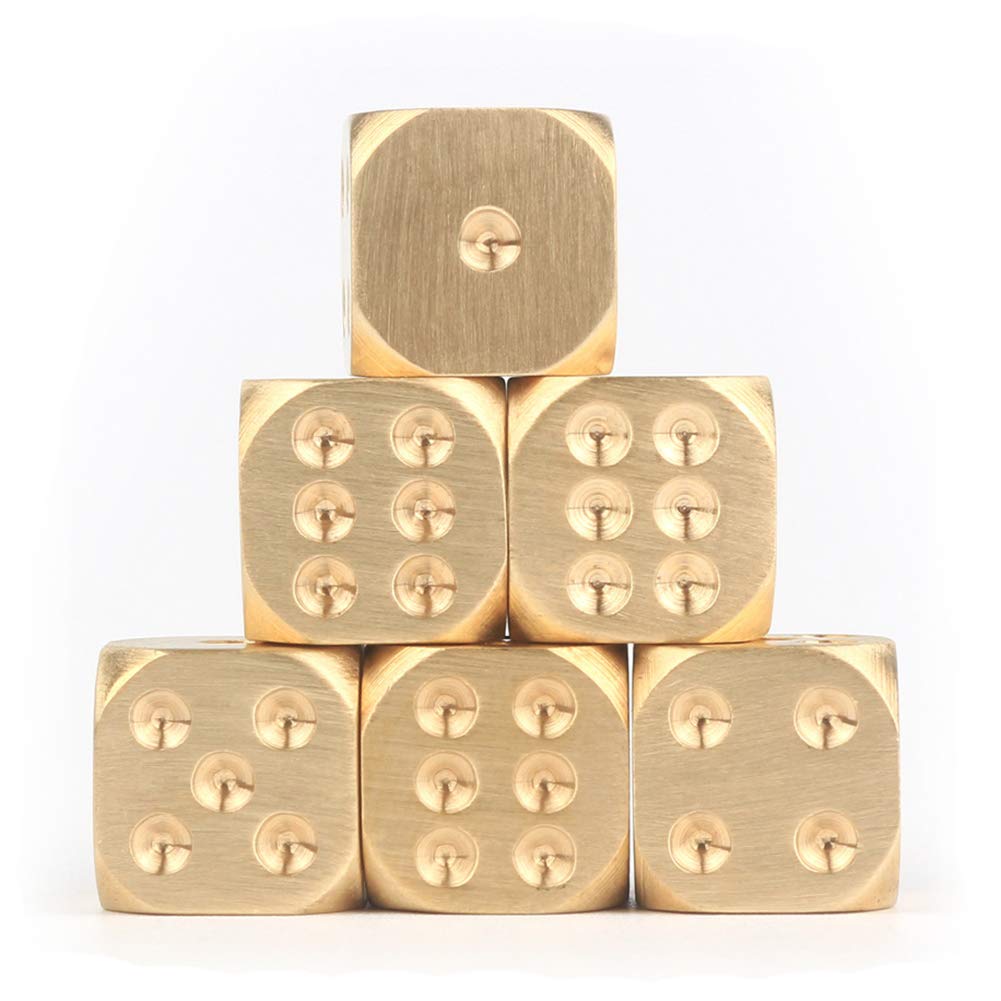 Yinpinxinmao Metal Solid Brass Dice Toy Club Bar Holiday Party Entertainment Game Accessories Large