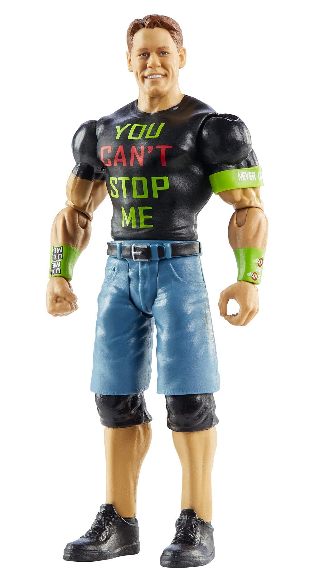 WWE Mattel John Cena Basic Series #113 Action Figure in 6-inch Scale with Articulation & Ring Gear, Multi (GLB17)