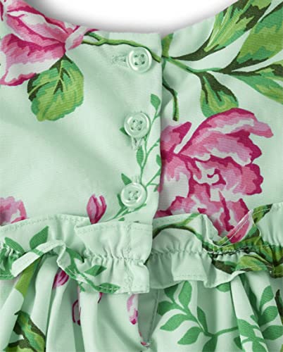 Gymboree,Sleeveless Dressy Dress,Green Floral,6-9 Months