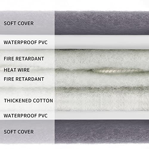 Rest-Eazzzy Pet Heating Pad Indoor, Dog Heating Pad Mat with Removable Cover, Waterproof Heated Dog Pad for Cat Dog, NO Timer and Temp Adjustment (Grey, 14" X 14")