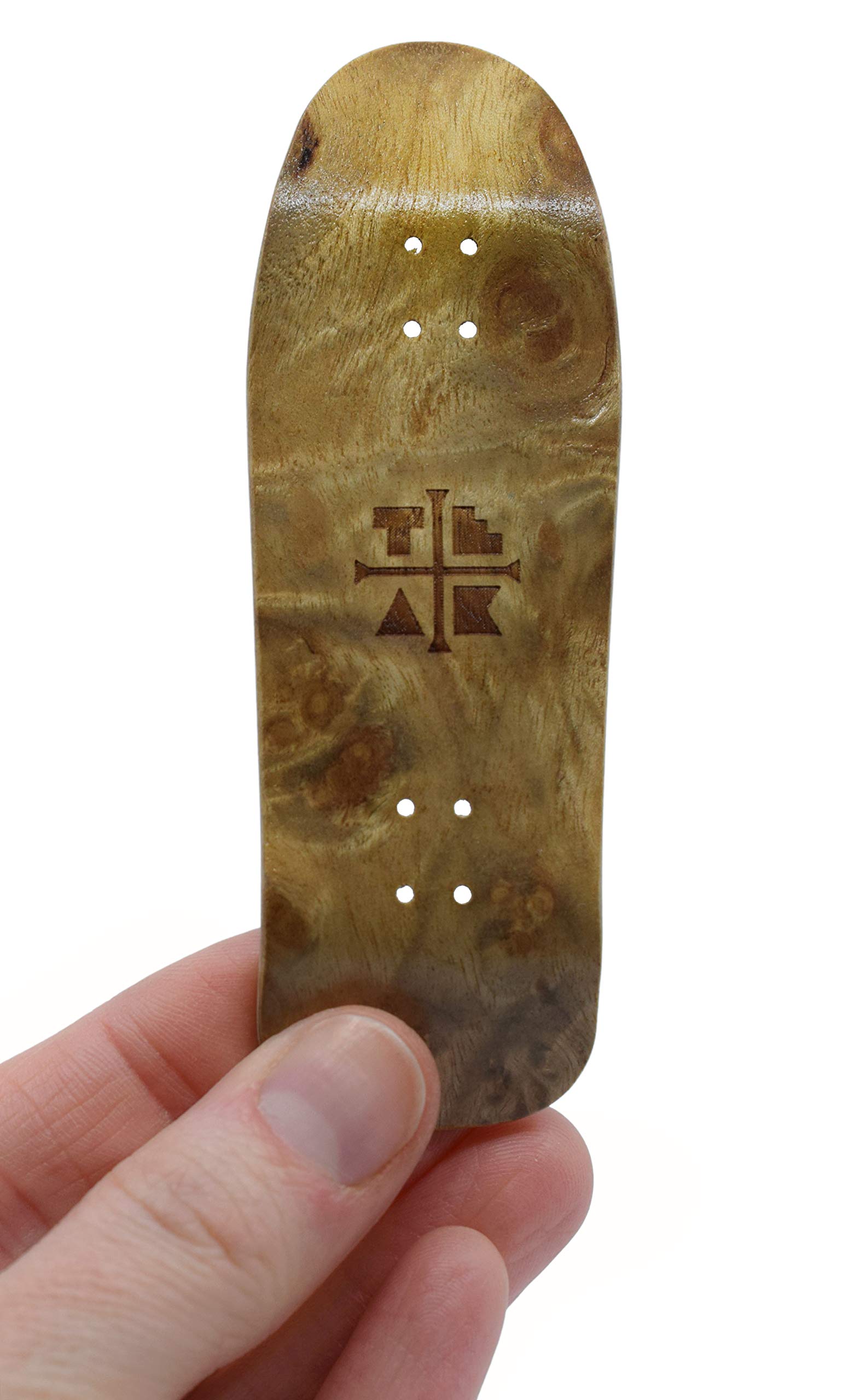 Wooden Fingerboard Carlsbad Cruiser Deck, The Graham Cracker - 34mm x 100mm - Handmade, Pro Shape & Size - Five Plies Wood Veneer - Includes Prolific Foam Tape - Teak Tuning