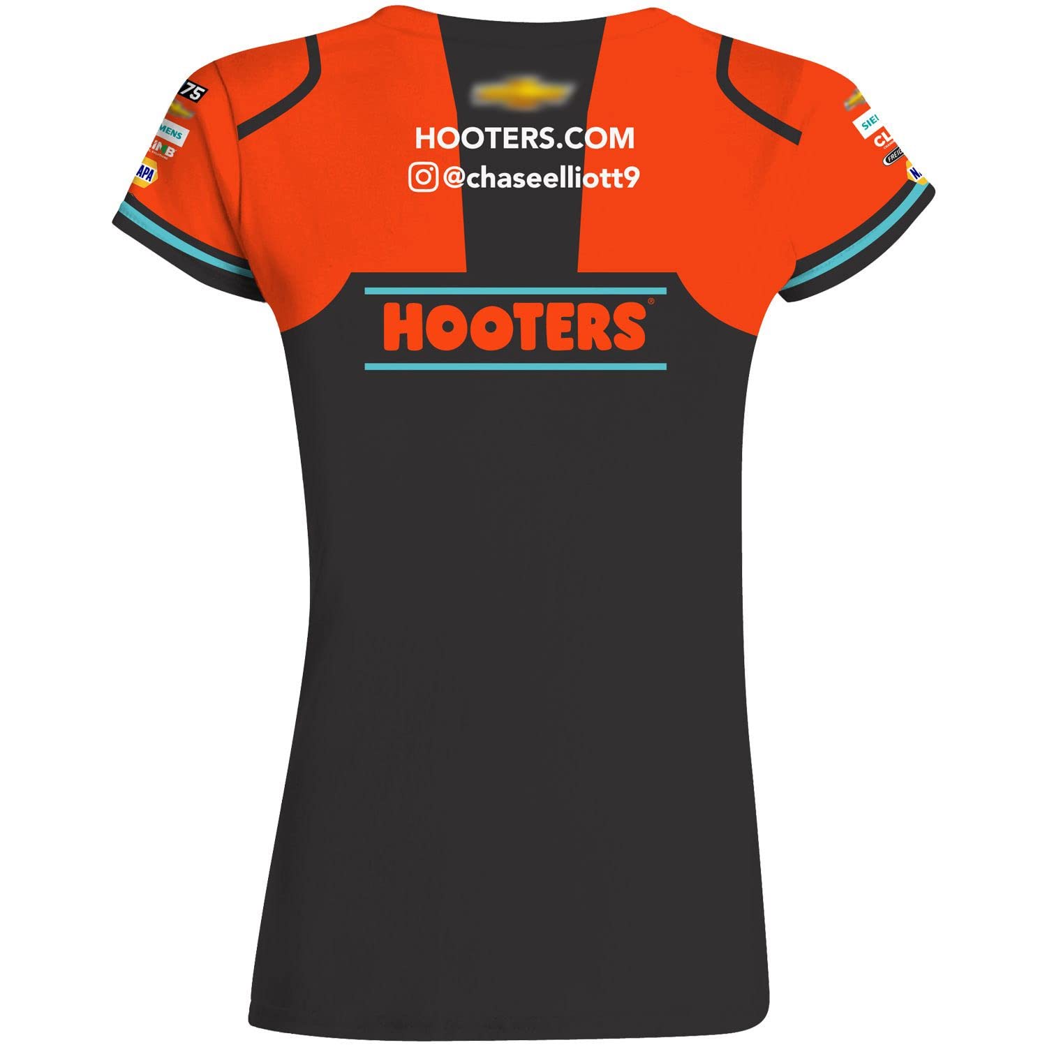 Checkered Flag Sports Chase Elliott Women's 2023 Hooters Sublimated Uniform Pit Crew Ladies T-Shirt (as1, Alpha, l, Regular, Regular) Multicolor