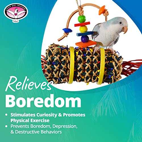 Super Bird Creations SB687 Firecracker Jr. Bird Toy, Medium Bird Size, 18" x 8"