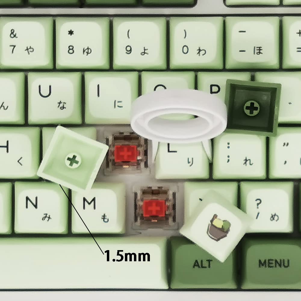 PBT 124 Keys XDA Profile Dye-Sub Matcha Keycaps,ANSI Layout Keycap Suitable for 61/64/87/104/108 Mechanical Gaming Keyboard(Keycaps only)