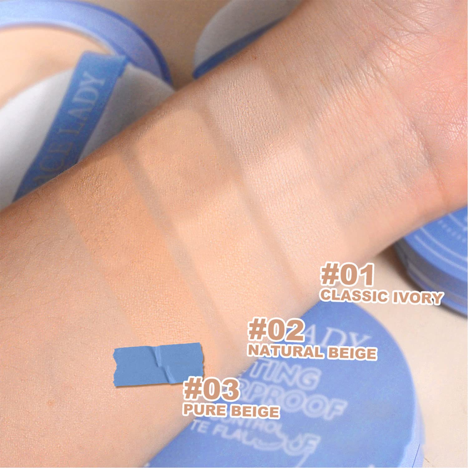 Face Powder | Oil Control Face Pressed Powder | Matte Smooth Setting Powder Makeup | Silk Soft Mist Powder Cake Long-Lasting Waterproof (02 Natural Nude)