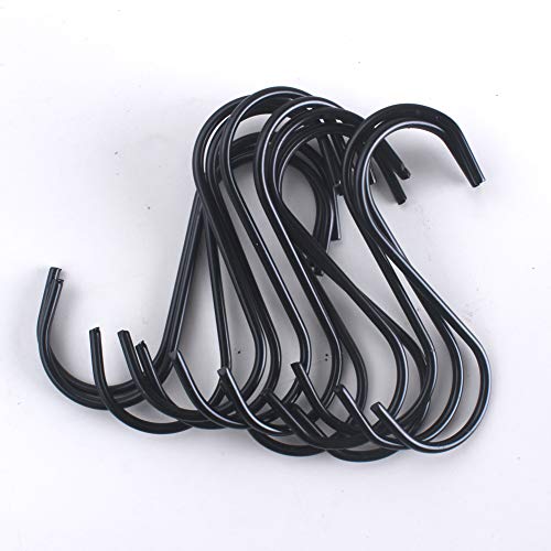 WARMBUY 30 Pack Black S Hooks Utility Hooks for Hanging Kitchen Pans Pots, Closet Clothes, Plants Bags Towels