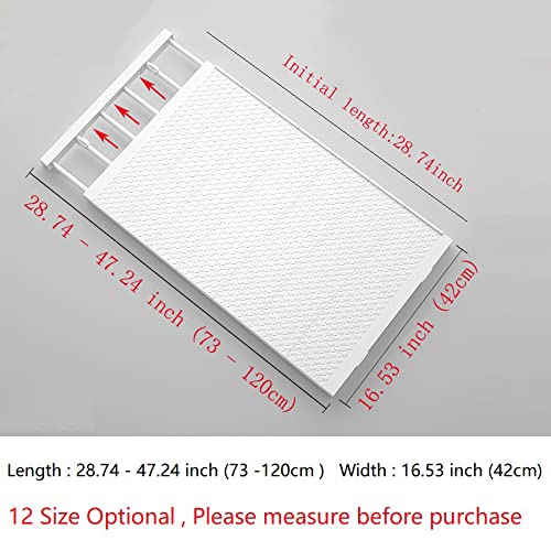 HabiWell Scalable Closet Storage Shelf Wall Mounted Kitchen Rack Space Saving Wardrobe Decorative White Adjustable Organizer Shelves Cabinet Holders (Length: 28.74-47.24 inch Width: 16.53 inch)