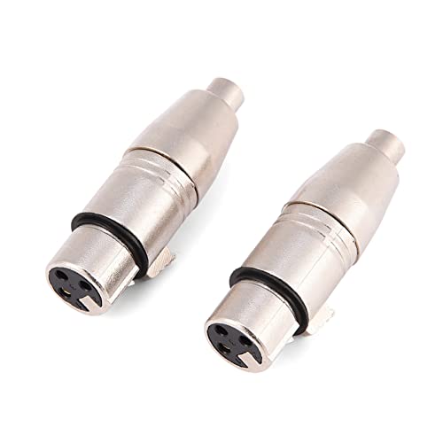 EBTOOLS 2Pcs 3 Pin XLR Female Jack to RCA Female Audio Microphone Mic Connector Adapter XLR to Cinch Coupling Cinch Coupling ad Screw Free Design The XLR Female to RCA