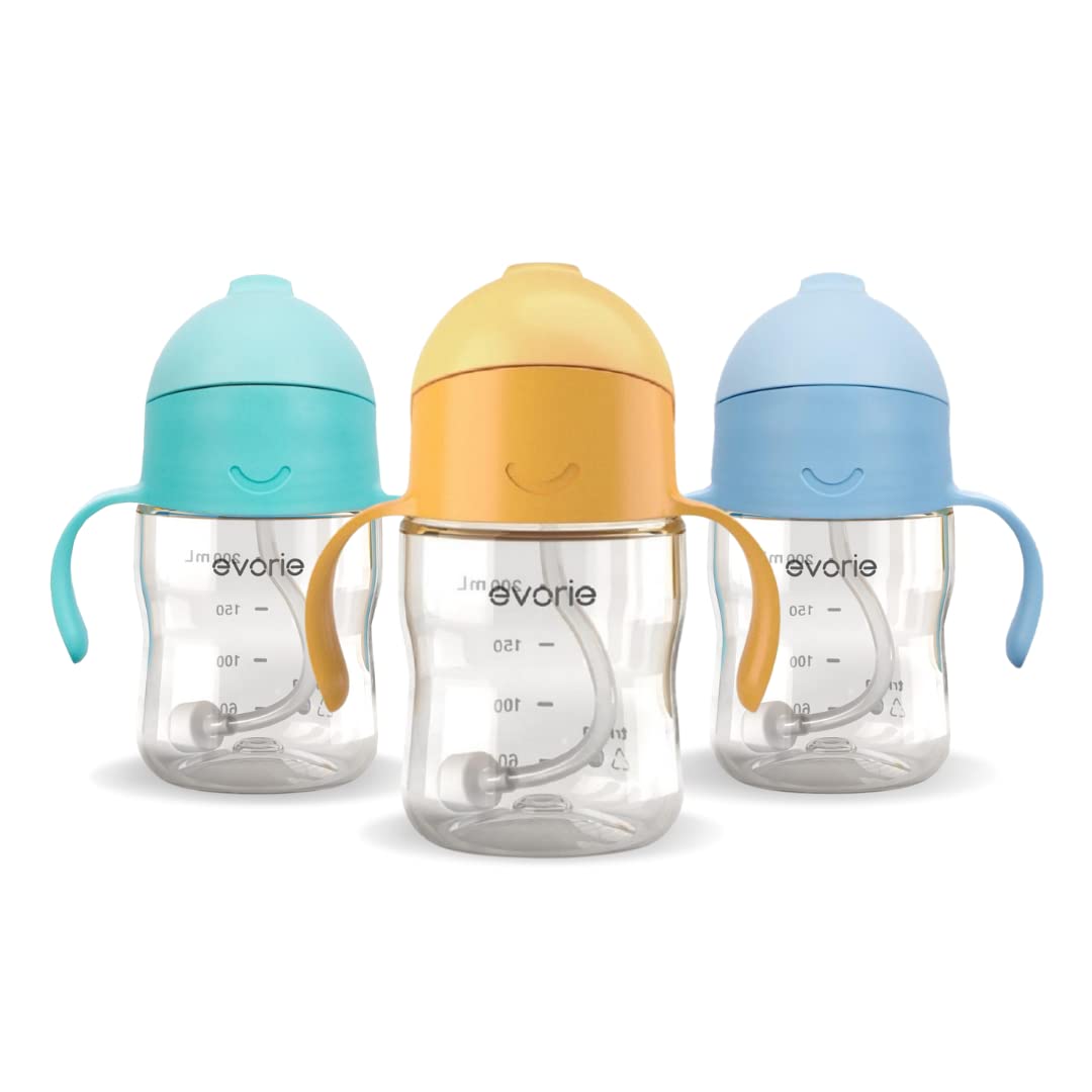 Evorie Tritan Weighted Straw Sippy Cup Super Saver 3 Colour Bundle