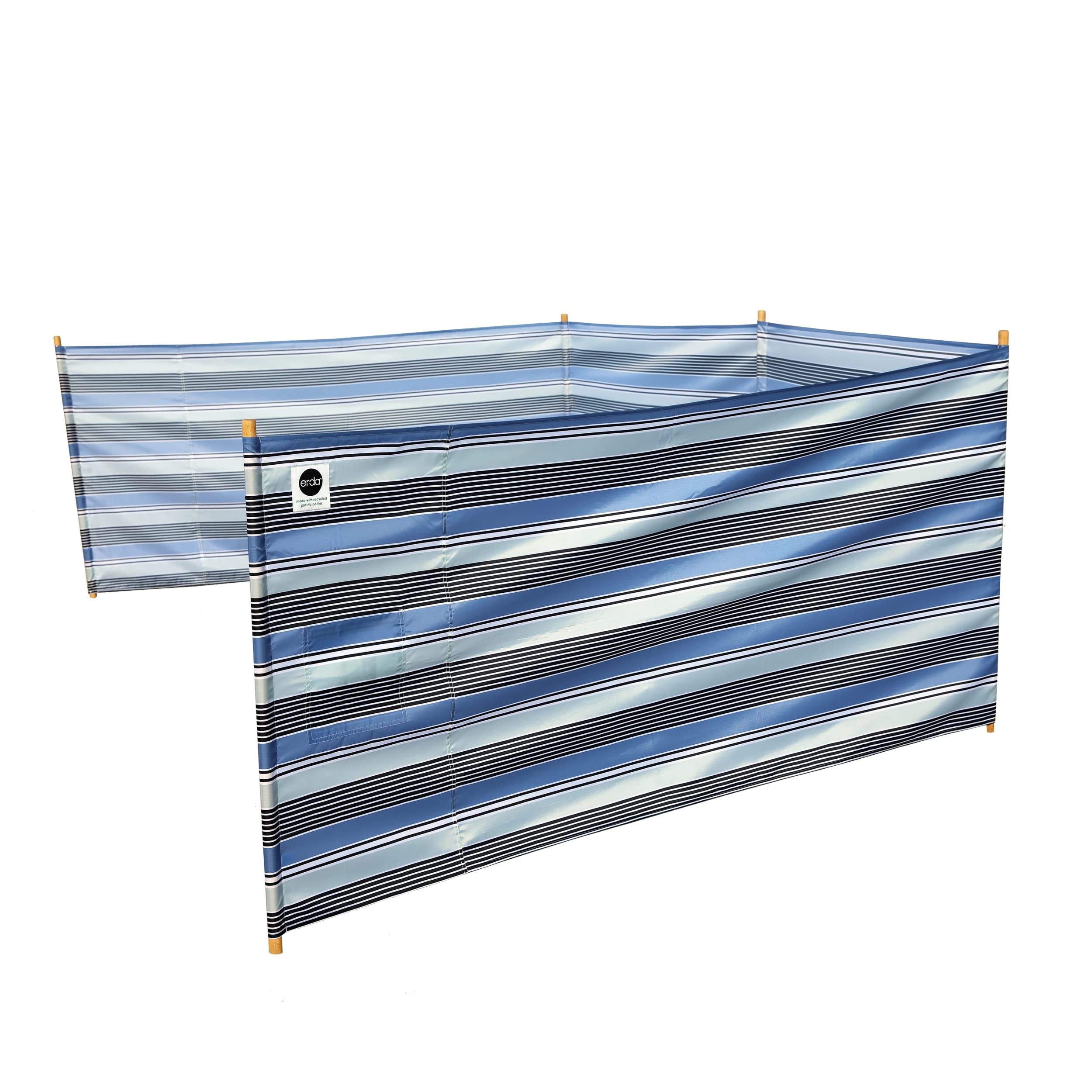 erda Surf Stripe Pro Beach Recycled Polyester Rip-Stop 20 ft Lightweight Windscreen, Privacy Screen, Wind Blocker, Free Matching Shoulder Bag