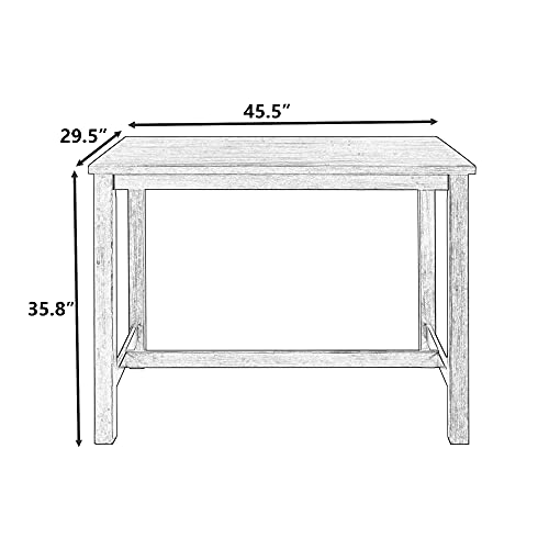 Rhomtree 45" Counter Height Rectangle Rustic Dining Table/Mid Century Modern Kitchen Table for Kitchen, Dining Room (Espresso)