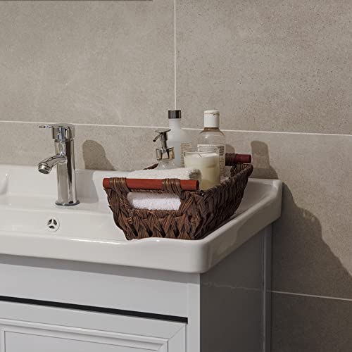 GRANNY SAYS Bundle of 2-Pack Woven Wastebasket for Organizing & 2-Pack Woven Storage Baskets for Bathroom