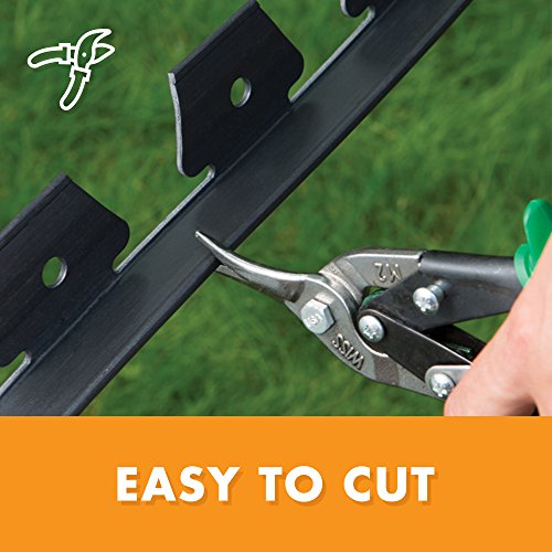EasyFlex No-Dig Landscape Edging with Anchoring Spikes, 1.5 in. Tall Straight Top Plastic Garden Border, 40 Foot Kit, Black