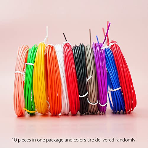 High PCL Filament, Safe for Children, Ultra Smooth 3D Pen Refill Pack with 10 Pcs 164ft, Wide Compatibility for 3D Drawing