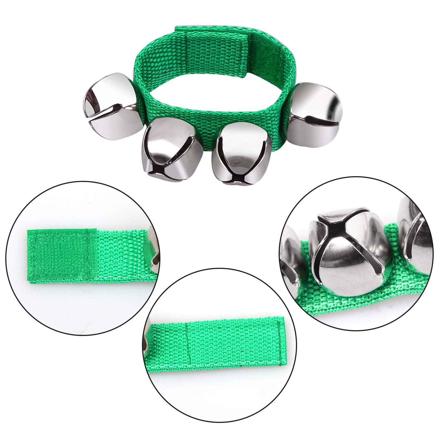 Cooraby 24 Pack Christmas Band Wrist Bells Bracelets Musical Instruments Wrist Bells Ankle Bells for Christmas Party Favors