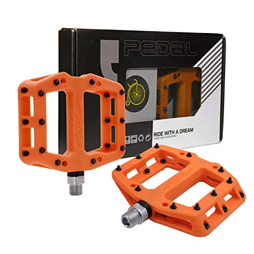 MZYRH Mountain Bike Pedal 9/16" 3 Sealed Bearings Lightweight Non-Slip Nylon Fiber Bicycle Platform Pedals for Road BMX MTB