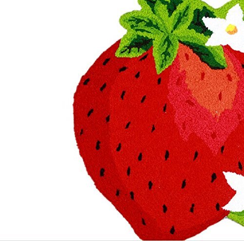 Newrara Strawberries Modern Shag Area Rugs Strawberries Mat Living Room Carpet Bedroom Rug for Children Play Solid Home Decorator Floor Rug and Carpets