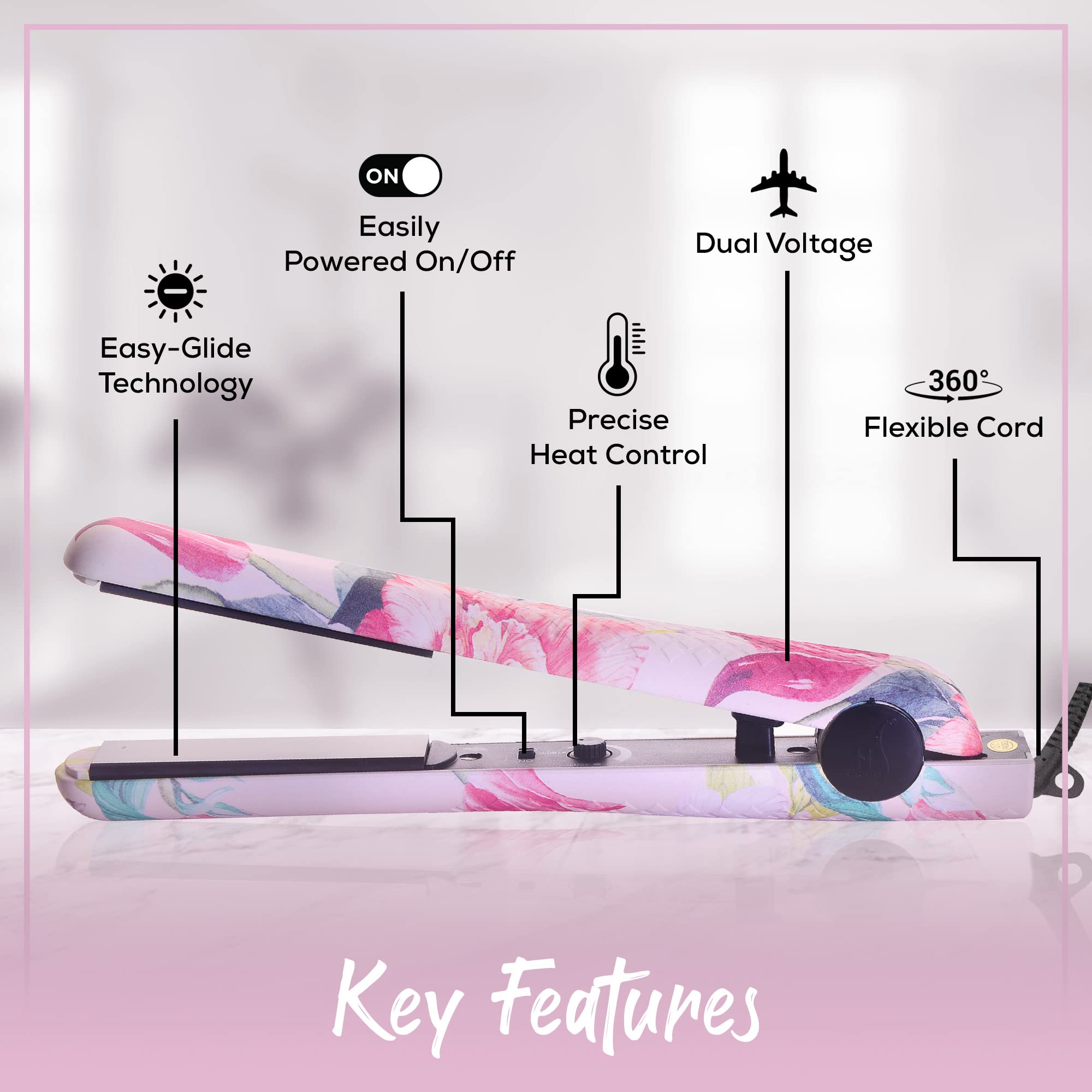 HerStyler Fusion Ceramic Flat Iron and Herstyler Biotin Hair Growth Serum Set