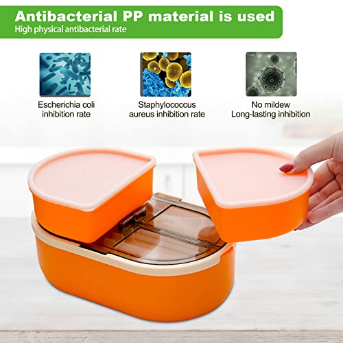 PUOENFGR Bento Lunch Box,Large Capacity Double Layer stacking with Handle with Adults,Microwave Can Be Used,Comes with Three-Piece Cutlery Set,BPA-Free,Great for Camping,Work(Moe Force Brown)