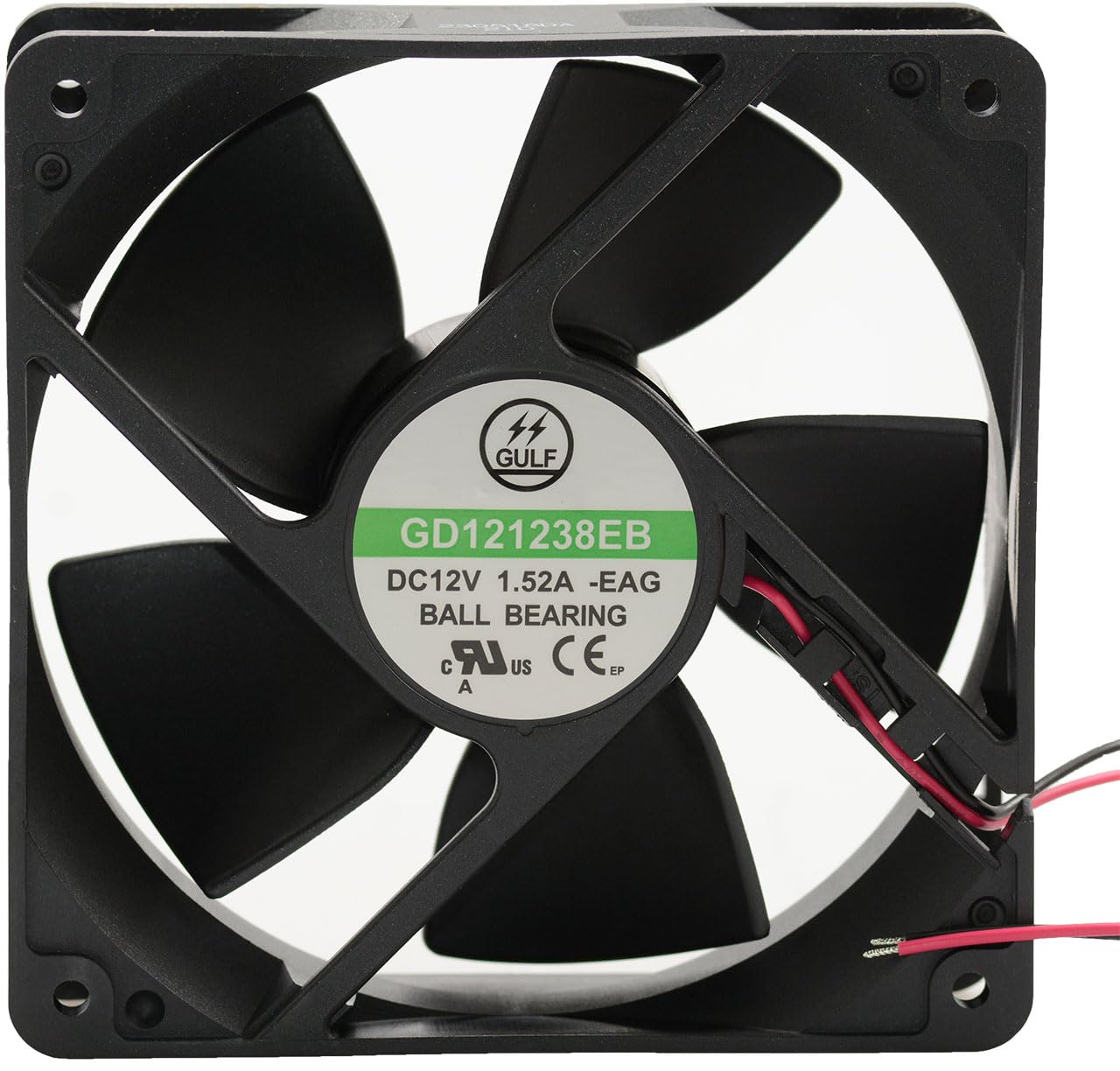 Jameco ValuePro 120x120x38mm Tubeaxial Fan Ball Bearing 190 CFM 12 VDC Wire Leads