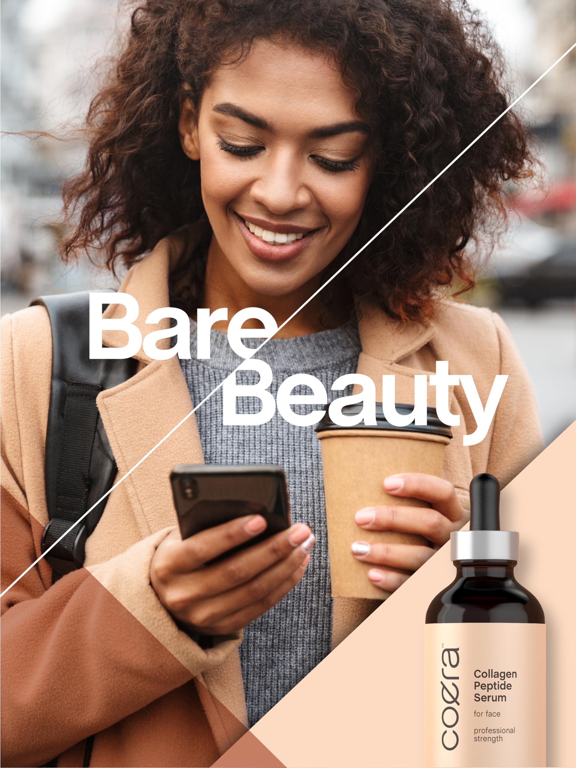 Coera Collagen Serum for Face | 4 fl oz | with Collagen Boosting Peptides | Professional Strength Formula | Free of Parabens, SLS, & Fragrances | Packaging May Vary