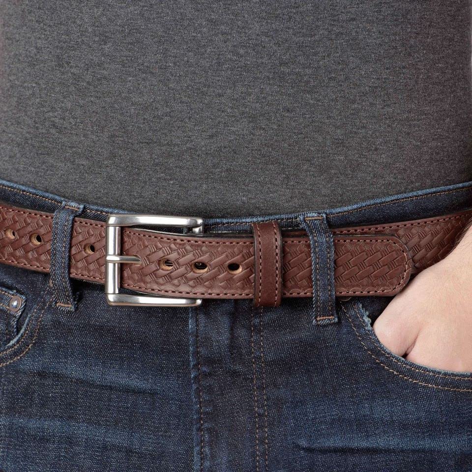 Bullhide Belts Mens Leather Belt for Casual Dress, 1.50" Wide 1.50" Wide, Brown, 38 Inches