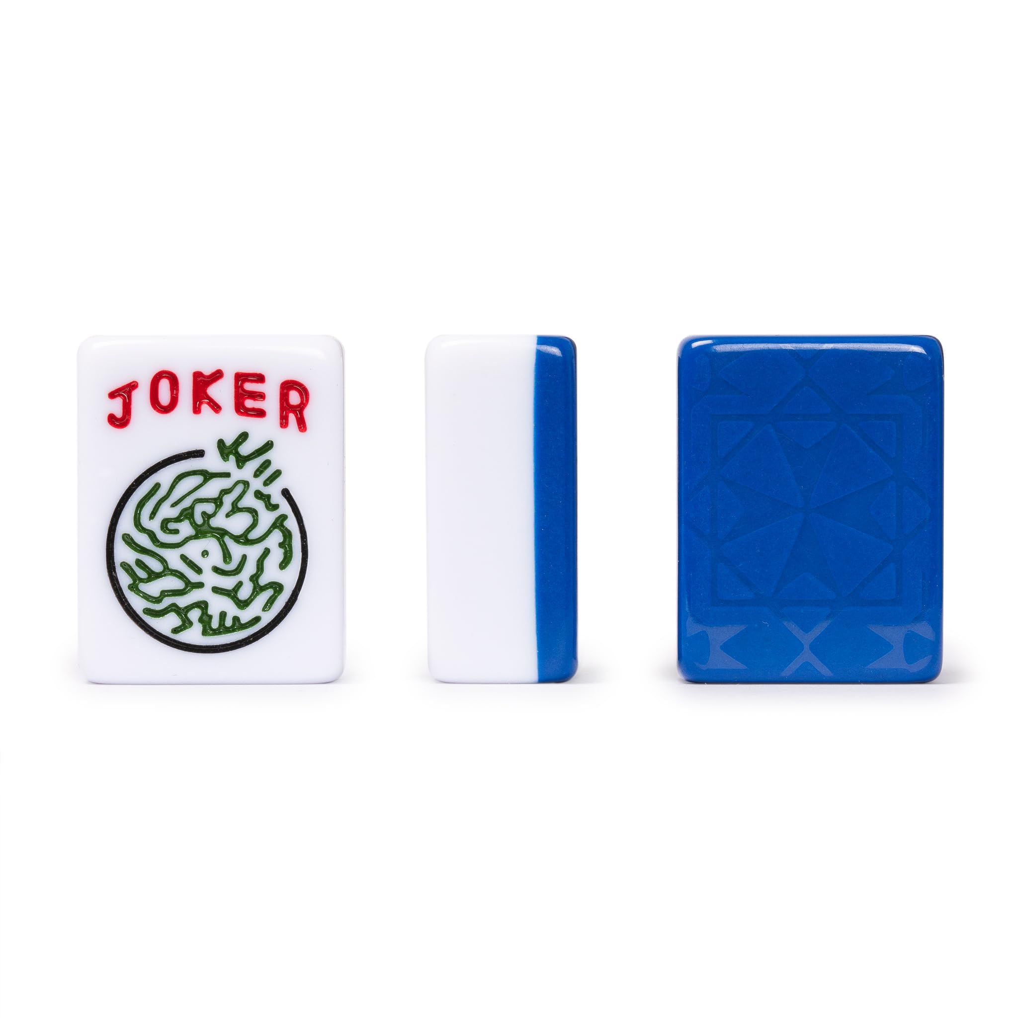 Yellow Mountain Imports American Mahjong Game Set, Santorini with Blue Soft Case - All-in-One Racks with Pushers, Wright Patterson Scoring Coins, Dice, & Wind Indicator