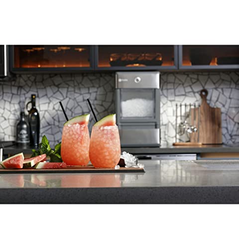 GE Profile Opal | Countertop Nugget Ice Maker | Portable Ice Machine Makes up to 24 lbs. of Ice Per Day | Stainless Steel Finish (Renewed)