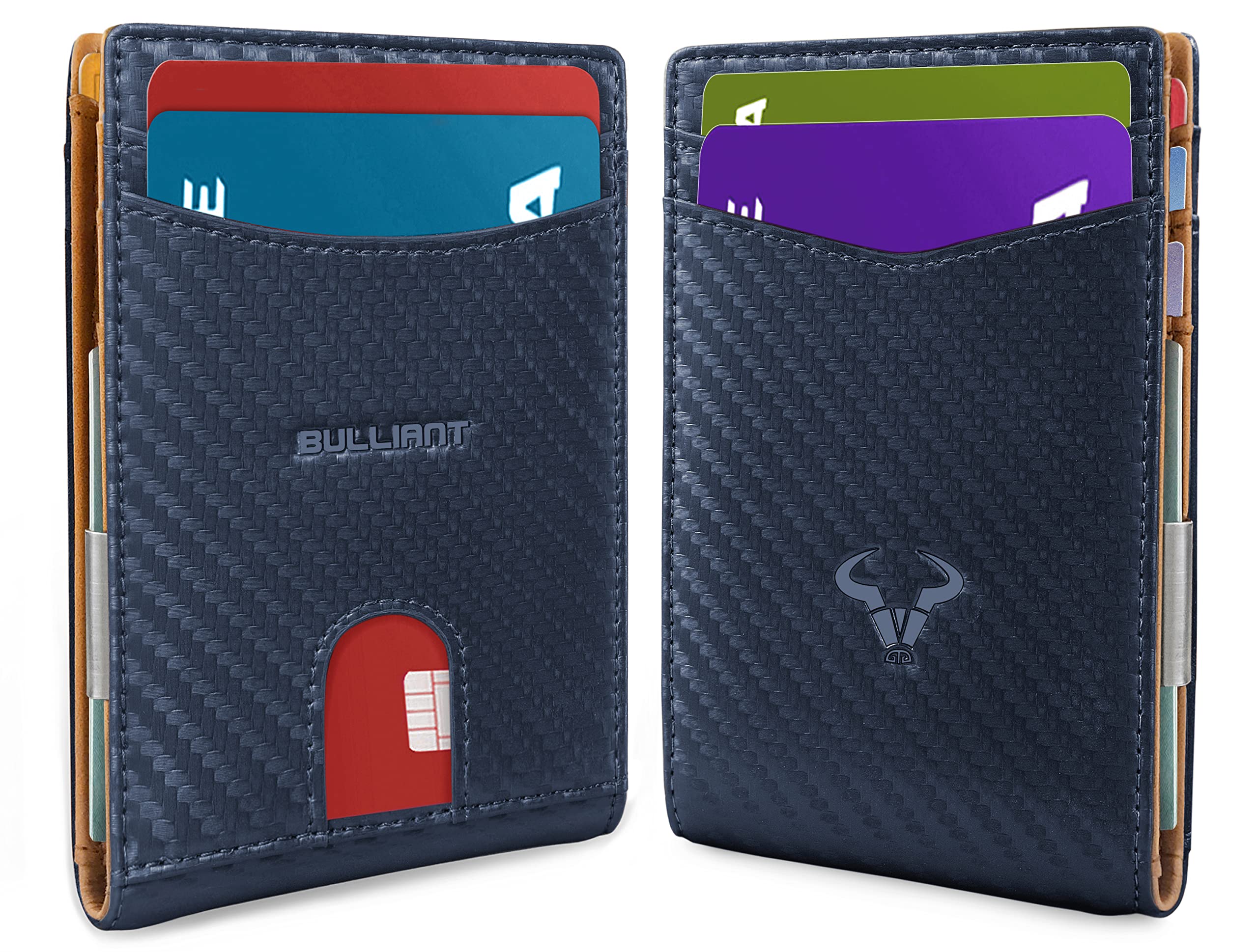 BULLIANT Slim Wallet Money Clip, Mens Front Pocket Wallet For Men 8 Cards 3"x4.25",RFID Blocking,Gift Boxed