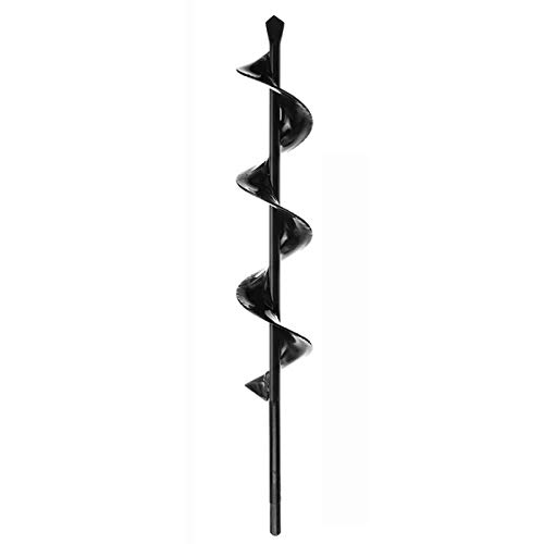 GreatforU Auger Drill Bit, Non-Slip 2.5" x 16" Garden Plant Flower Bulb HEX Shaft Auger, Earth Auger Spiral Bit, Post or Umbrella Hole Digger for 3/8" Hex Drive Drill, Free 3 Gardening Shovel Tools