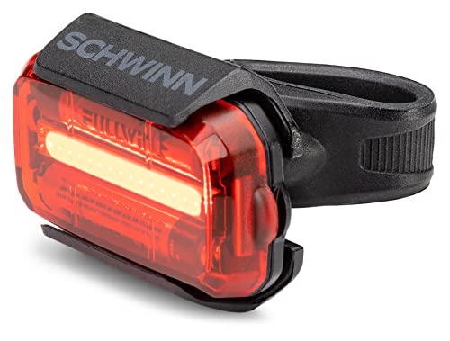 Schwinn LED Bike Light Headlight and Tailight, USB Rechargeable, 300 Lumen Light Set, Black