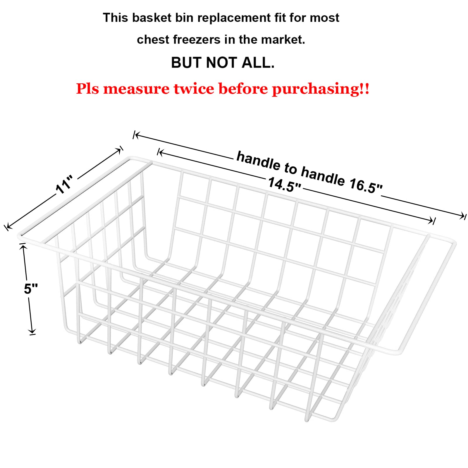 Expandable Cabinet Shelf Organizer 16.7"-24.8" Heavy Duty Freezer Shelf, Chest Freezer Organizer Bins Metal Wire Baskets