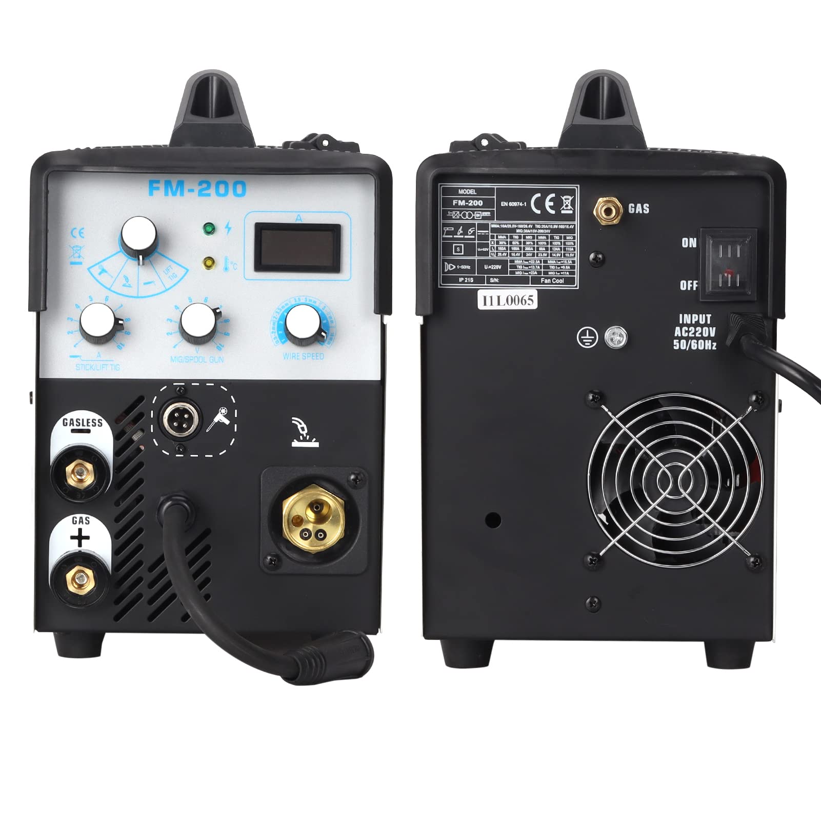 FLARING MIG Welder 200Amp 5 in 1 Gas MIG/Gasless Flux Core MIG/Stick/Lift TIG welding Spool Gun 220V Aluminum Multi Process Welding Machine with Wire Feeding Adjustment Local service