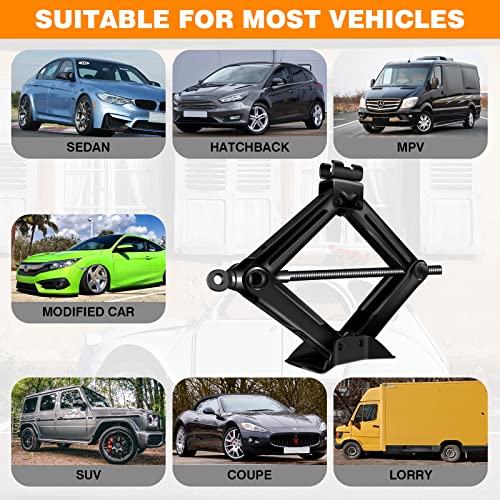 Scissor Lift Jack for Car - 2 Ton apacity Car Jack with Speed Crank Handle- Lifting Jack Car Kit with Wrench(17/19/21/23mm Sockets) for Auto/SUV/MPV