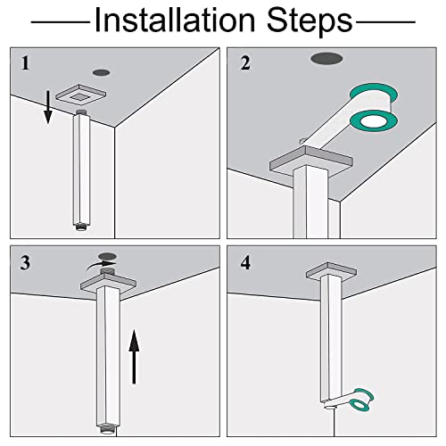 Enga Brass 12-Inch Ceiling Mount Shower Arm (Black)