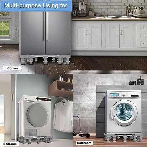Kiss Core Laundry Pedestal 29" Universal Fit Washer Pedestal, Adjustable Washer and Dryer Stand with 16 Strong Feet, Multi-Functional Washing Machine Base Stand for Washer and Dryer