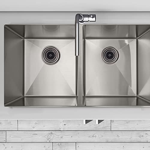 Design House 542985 4-inch Square Corner Hinge, S304 with Basket and Spring Clip, Satin Stainless Steel