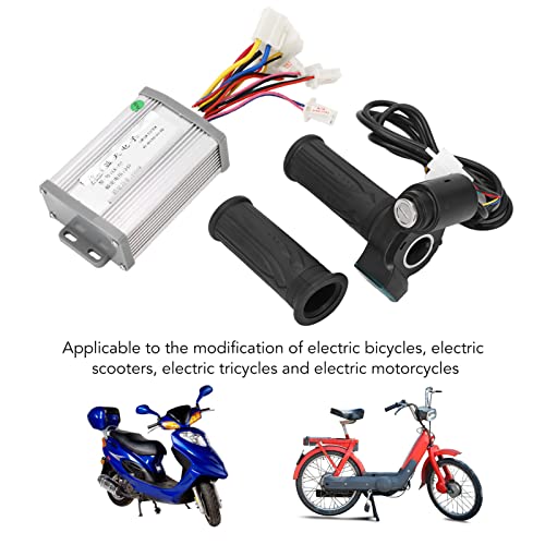Electric Bike Twist Throttle Handle, 24V 1000W Heat Dissipation Bicycle Brushed Controller Kit Speed Control Stable for Electric Scooters