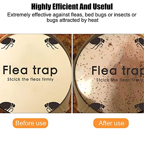 Flea Trap Indoor, Sticky Bed Bug Trap Indoor Pest Control Trapper Insect Killer 2 Glue Discs Light Bulbs