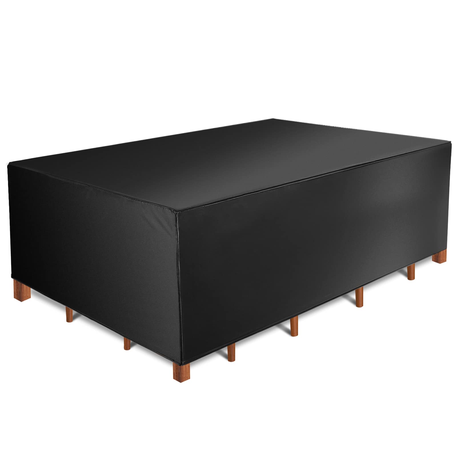CHENHAO Patio Furniture Table Cover Waterproof Outdoor Rectangular Furniture Set Cover for Veranda Table and Chair Black