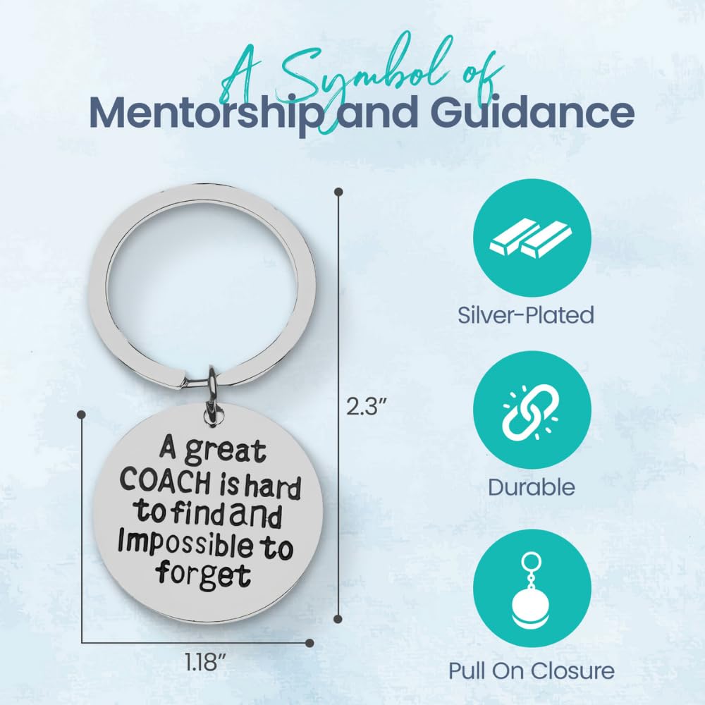 Volleyball Coach Keychain, Coach Gifts, Great Coach is Hard to Find But Impossible to Forget Coach Key Chain, Coach Gift