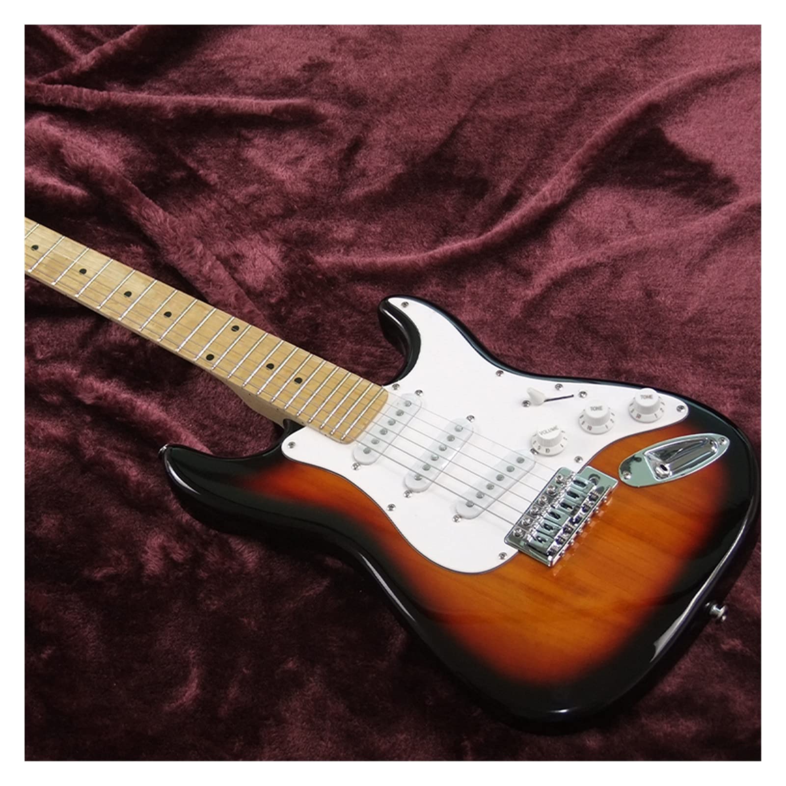 Electric Guitar 6 Strings Bridge Fixed Pickups 3S Frets 22 Sunburst Color Gloss Finish Guitar YYYSHOPP (Color : Guitar)