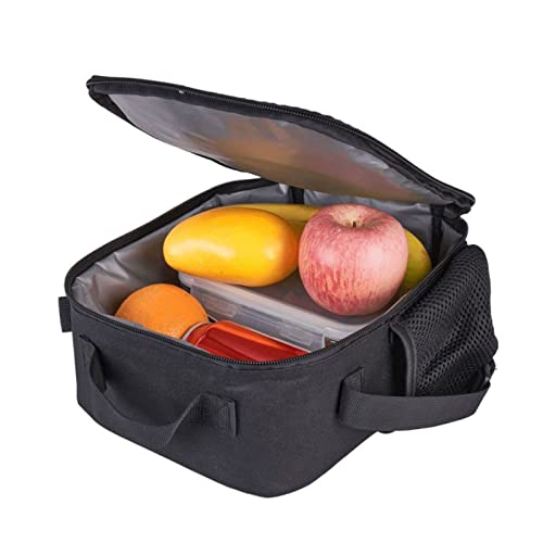 PrelerDIY Funny Skull Lunch Bag Tote Lunch Box Food Bag for Boys Girls with Zipper & Side Pocket & Shoulder Strap