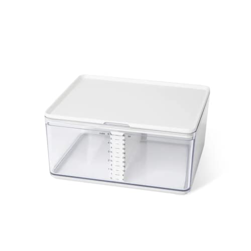 Prepdeck Food Storage Containers from 20% More Capacity - Streamlined & Stackable - Super Seal Lids - Measure in ml, oz & Cups - Color-Matched Grippy Silicone Foot Trim - 3 Size Options, 5 Colors
