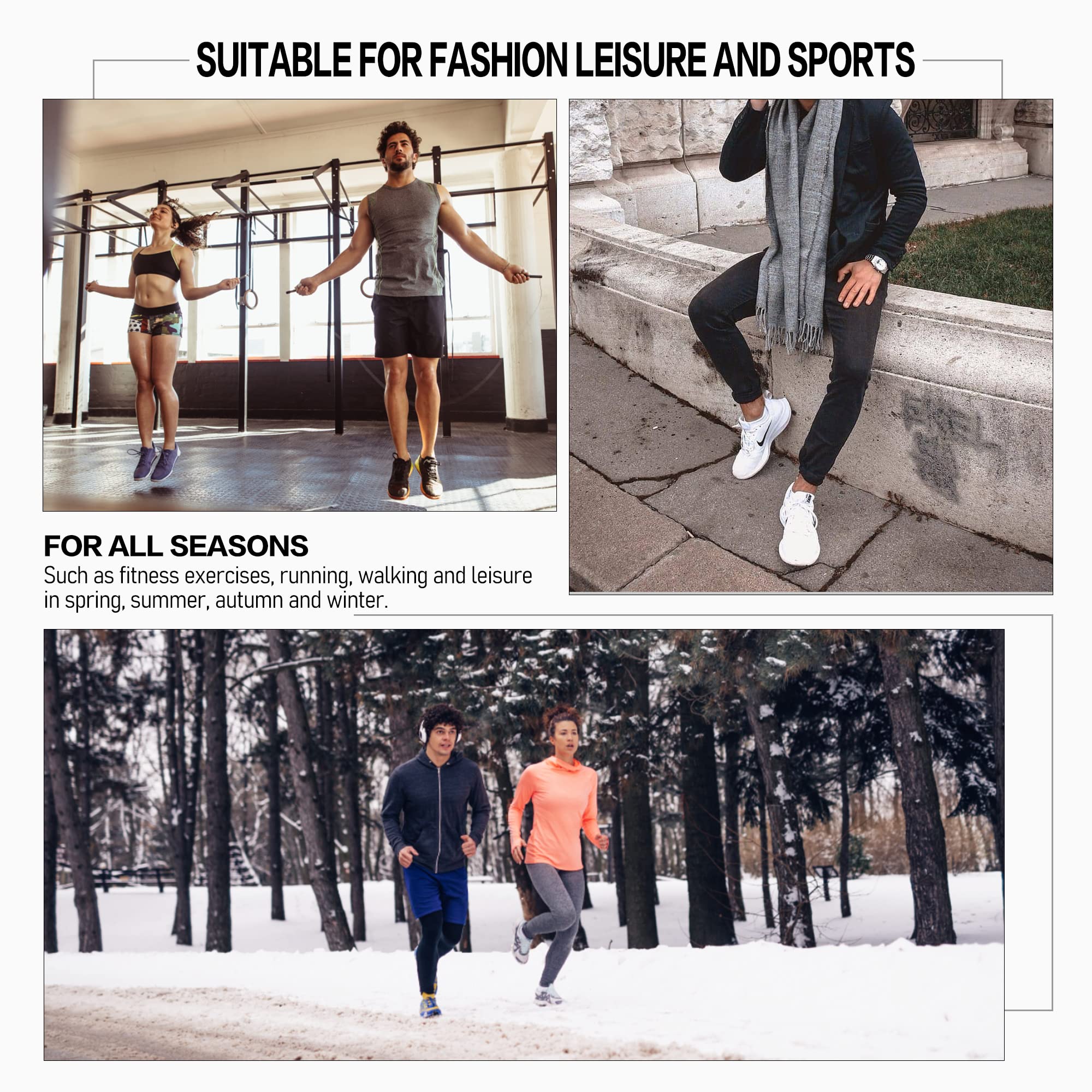 Closemate Ankle Athletic Running Socks 7 Pairs Low Cut Wicking Sport Cushion Tab Socks for Men and Women (7White, Size L)