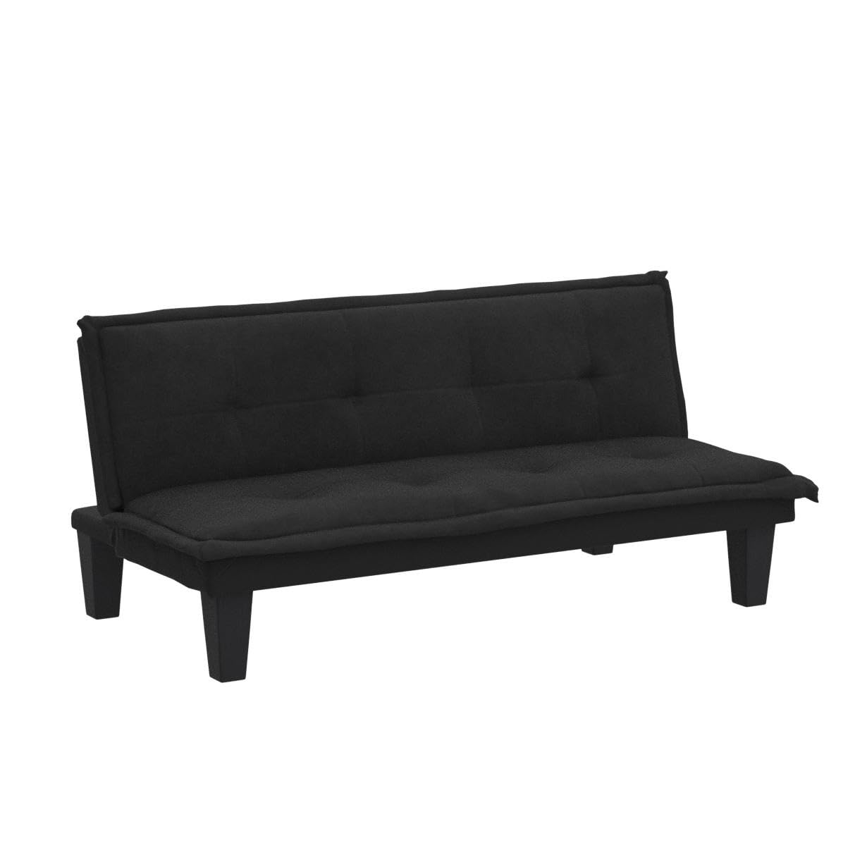 KELRIA Convertible Folding Sofa Bed, Modern Futon Upholstered Couch Backrest, 3 Angles Adjustable Back for Compact Living Spaces,Apartments Office Dorms, Black