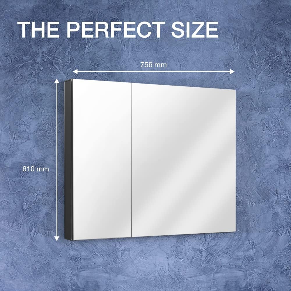 KOHLER Medicine Cabinet, Bathroom Medicine Cabinet, Slow-Close Mirrored Door and Interior, Surface or Recessed Installation