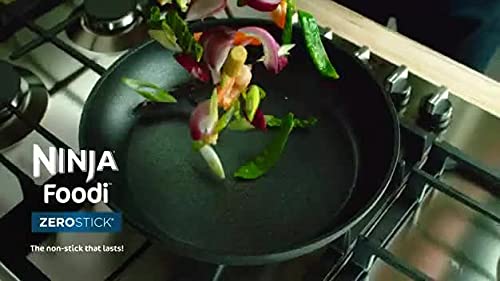 Ninja ZEROSTICK Premium Cookware 28cm Frying Pan, Long Lasting, Non-Stick Hard Anodised Aluminium, Induction Compatible, Oven Safe to 260°C, Grey C30028UK