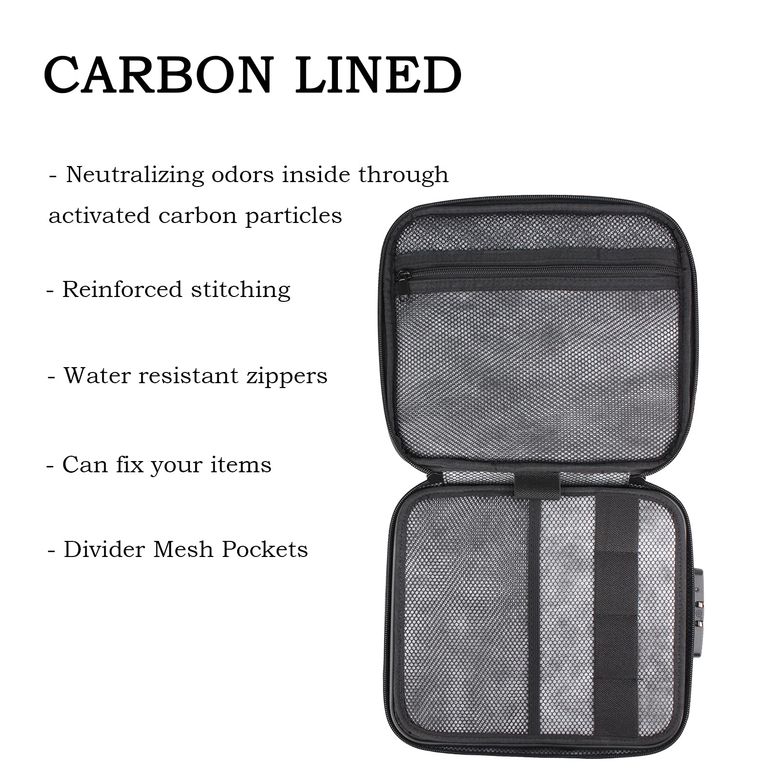 GEEDUD Smell Proof Bag with CombinationāLock (Marble Purple)
