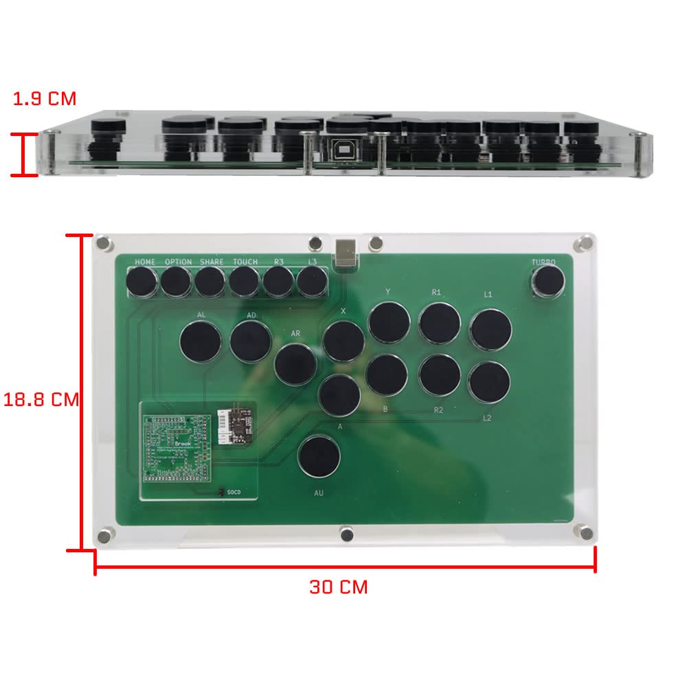 FightBox B1-PS5 Ultra-Thin All Buttons Leverless-Style Arcade Game Controller For PS5/PS4/PS3/PC Hot-Swap Cherry MX
